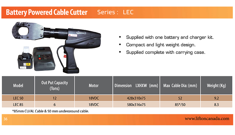 Battery Powered Cable Cutter – Lifton VTS