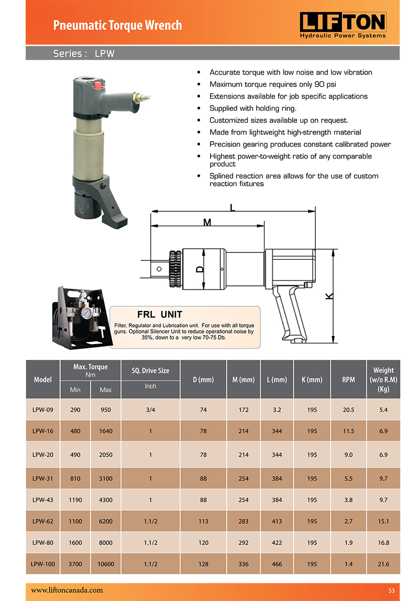 PNEUMATIC TORQUE MULTIPLIERS – Lifton VTS